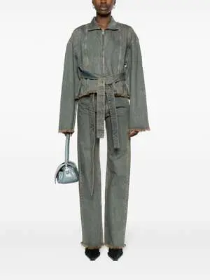 JADE CROPPER Belted Denim Jacket
