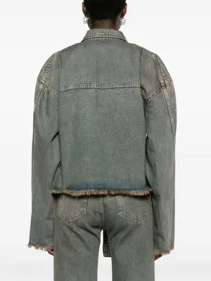 JADE CROPPER Belted Denim Jacket