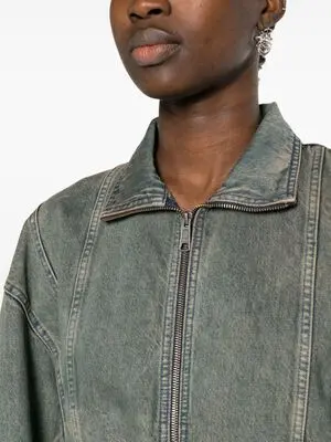 JADE CROPPER Belted Denim Jacket