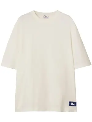 Burberry Ekd Logo-patch Cotton T-shirt - Neutrals
