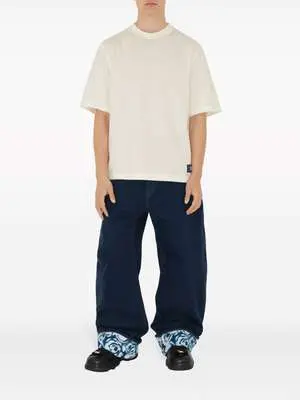 Burberry Ekd Logo-patch Cotton T-shirt - Neutrals