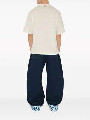Burberry Ekd Logo-patch Cotton T-shirt - Neutrals
