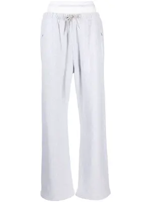 Alexander Wang Logo-waistband Layered Track Pants - Grey