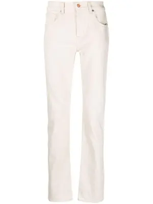 7 For All Mankind Mid-rise Straight-leg Jeans - Neutrals