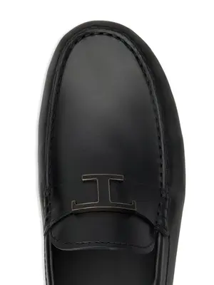 TOD'S Gommino T Timeless Leather Loafers - Black