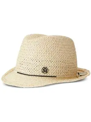 MAISON MICHEL Karen Straw Trilby Hat - Neutrals