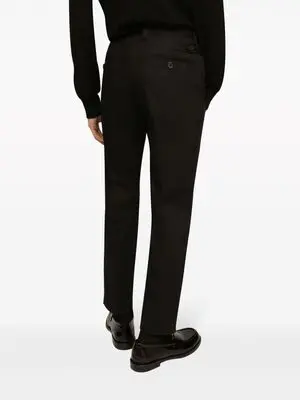 Dolce & Gabbana Mid-rise Tapered-leg Trousers - Black