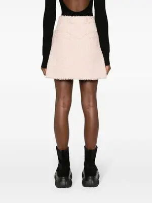 Balmain Frayed Tweed Miniskirt - Neutrals