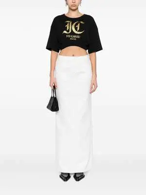 Just Cavalli Logo-print Crop Top - Black