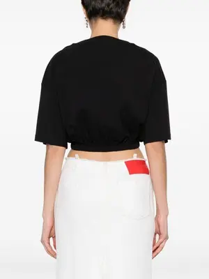 Just Cavalli Logo-print Crop Top - Black
