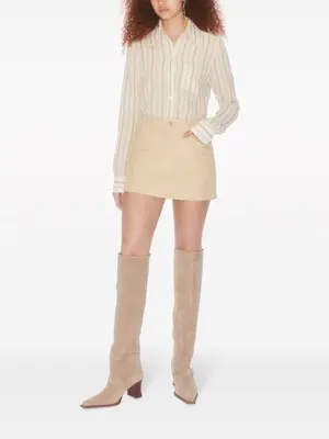 Filippa K A-line Cotton-blend Miniskirt - Neutrals