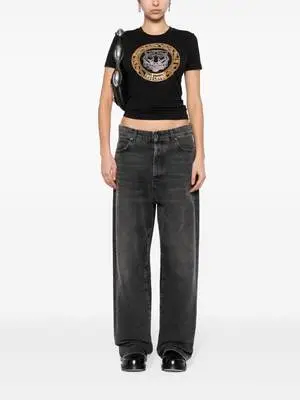 Just Cavalli Rhinestone-embellished Logo T-shirt