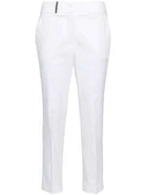 Peserico High-waisted Tapered Cropped Trousers