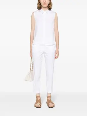 Peserico High-waisted Tapered Cropped Trousers