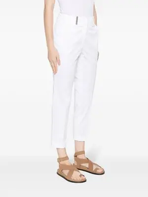 Peserico High-waisted Tapered Cropped Trousers