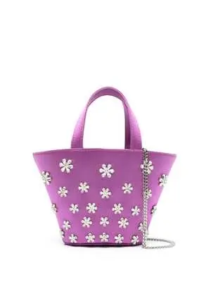 Amina Muaddi Superamini Lily Satin Tote Bag