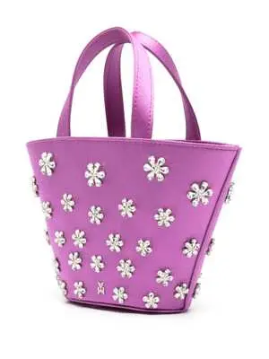 Amina Muaddi Superamini Lily Satin Tote Bag