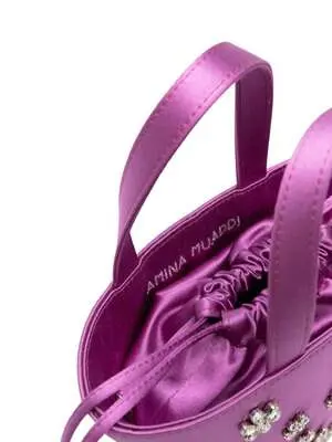 Amina Muaddi Superamini Lily Satin Tote Bag