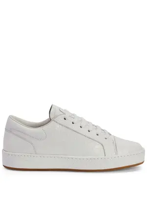 GIUSEPPE ZANOTTI Crocodile-embossed Leather Low-top Sneakers
