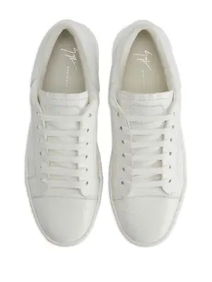 GIUSEPPE ZANOTTI Crocodile-embossed Leather Low-top Sneakers
