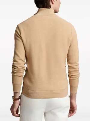 Polo Ralph Lauren Quarter-zip Embroidered Logo Jumper - Neutrals