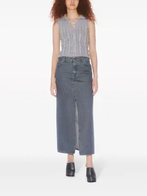 Filippa K Organic Cotton Denim Maxi Skirt - Grey