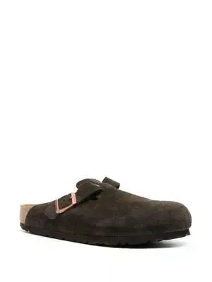 BIRKENSTOCK Boston Suede Clogs - Brown