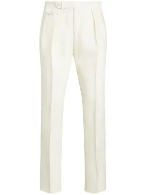 Polo Ralph Lauren Pleat-detail Linen Trousers - White