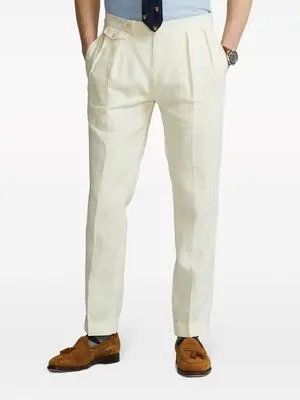 Polo Ralph Lauren Pleat-detail Linen Trousers - White