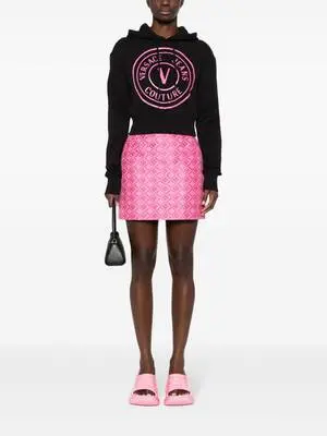 Versace Logo-print Cropped Hoodie