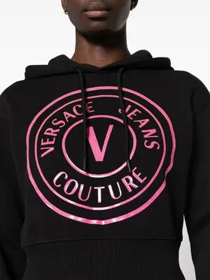 Versace Logo-print Cropped Hoodie
