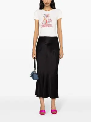 MANURI Sunny Satin Midi Skirt - Black