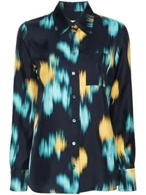LANVIN Abstract-print Shirt - Blue