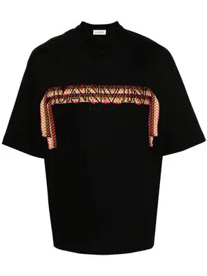 LANVIN Curb Lace-detailed Cotton T-shirt - Black