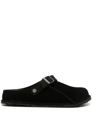 BIRKENSTOCK Lutry Premium Suede Slippers - Black