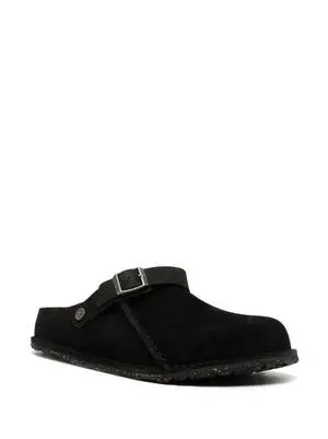BIRKENSTOCK Lutry Premium Suede Slippers - Black