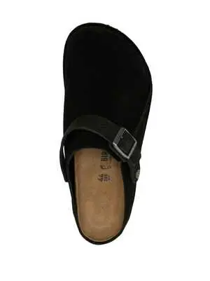 BIRKENSTOCK Lutry Premium Suede Slippers - Black