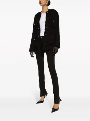 Dolce & Gabbana Round-neck Tweed Jacket - Black
