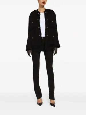 Dolce & Gabbana Round-neck Tweed Jacket - Black