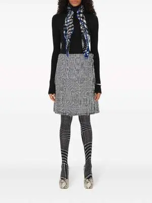 Burberry Scarf-detail Ribbed Jumper - Black