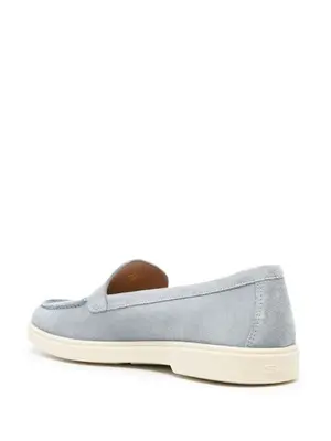 Santoni Round-toe Suede Loafers - Blue