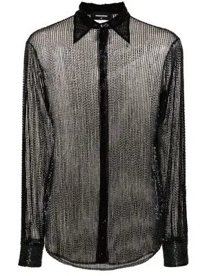 Dsquared2 70's Beaded Tulle Shirt