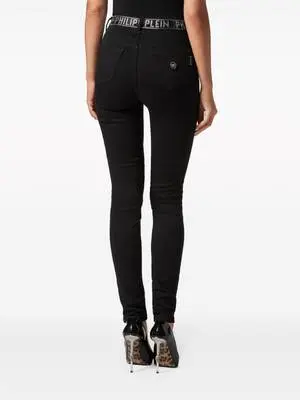 Philipp Plein Crystal-embellished High-waist Jeans