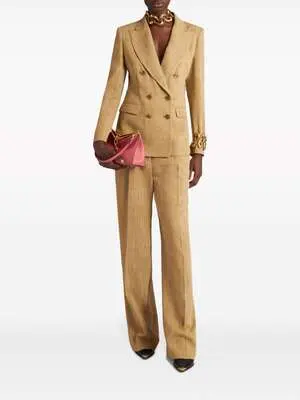 Etro Double-breasted Slub Blazer - Neutrals