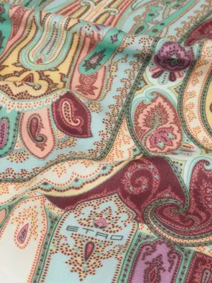 Etro Paisley-print Frayed-edge Cashmere-blend Scarf - Blue