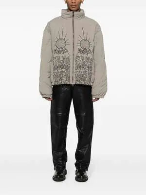 WHO DECIDES WAR BY EV BRAVADO Embroidered Zip-up Bomber Jacket