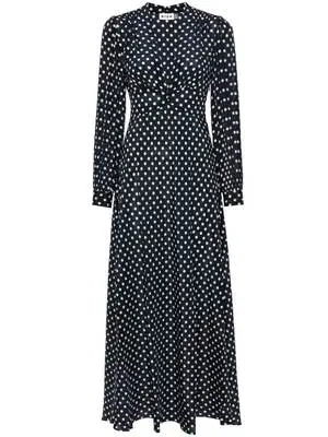 Silk Polka Dot Maxi Dresses