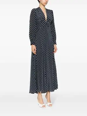 Rixo Emory Polka Dot Maxi Dress - Blue