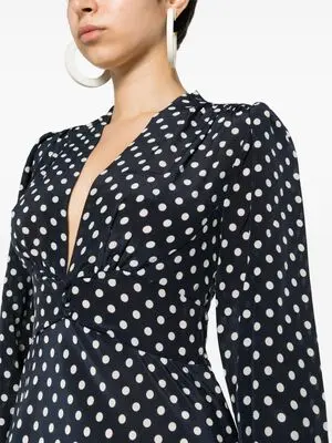 Rixo Emory Polka Dot Maxi Dress - Blue