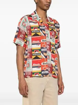 Rhude Cigarette-print Bowling Shirt